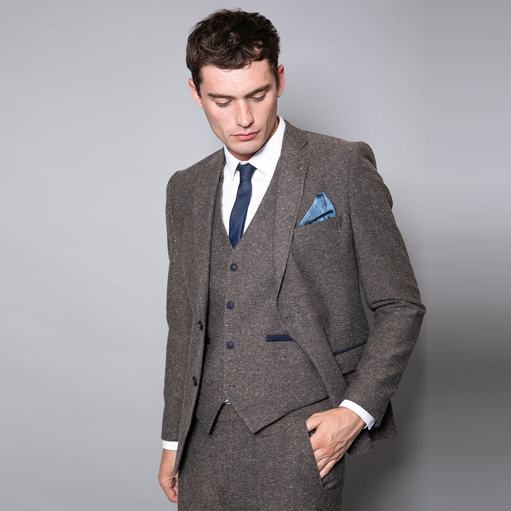 Finn Slim Fit Tan Men's Three Piece Suit – Nines Collection