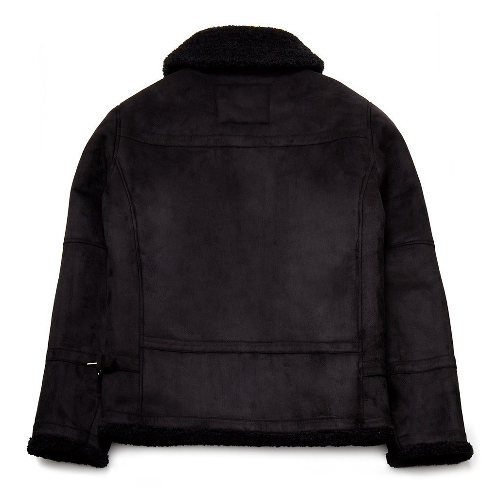 Olof Men's Borg Suede Jacket In Black | Nines Collection